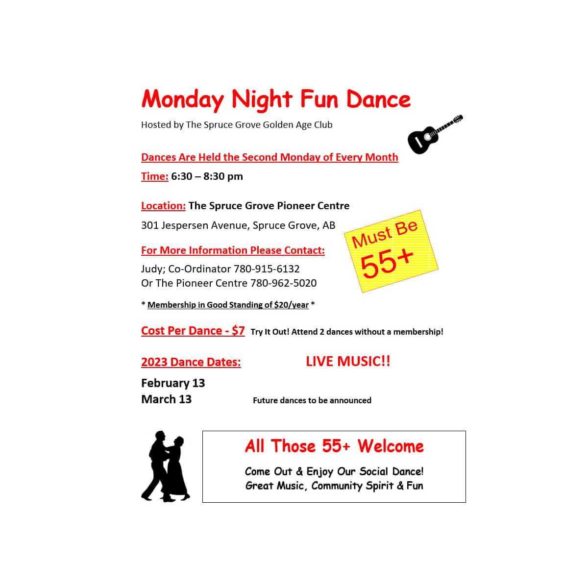 The Spruce Grove Golden Age Club Hosts Monday Night Fun Dance for Seniors