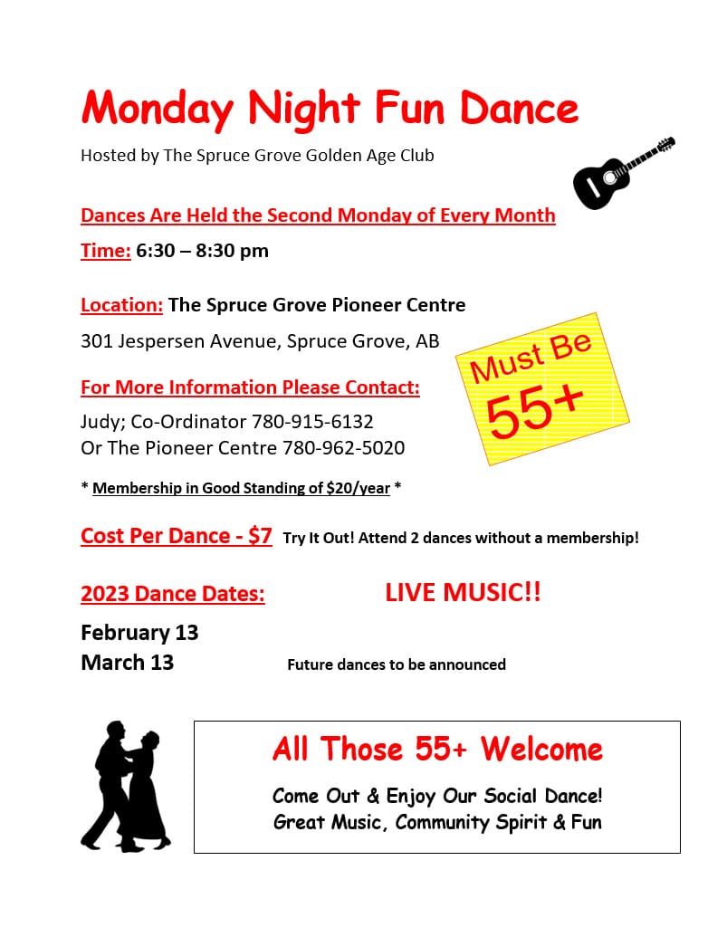 The Spruce Grove Golden Age Club Hosts Monday Night Fun Dance for Seniors